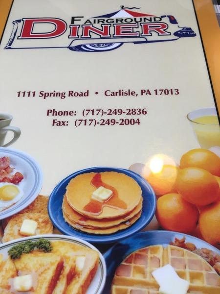 Menu at Fairgrounds Diner restaurant, Carlisle