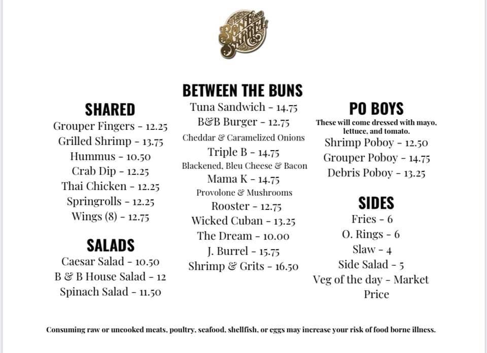 Carta de The Bone and Barrel, Fairhope