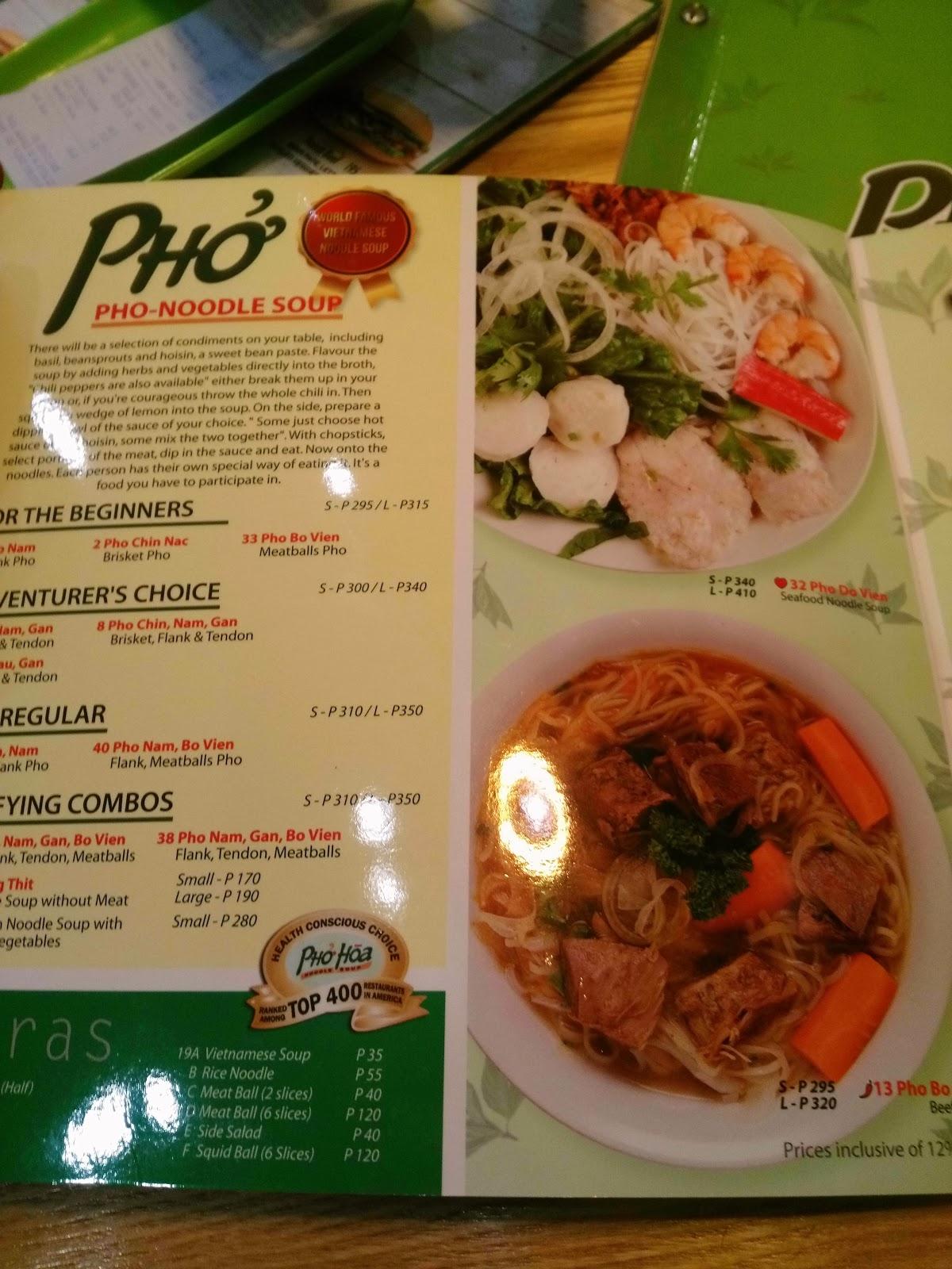 Menu at Bahn Mi Vietnamese Sandwich restaurant, Mandaluyong