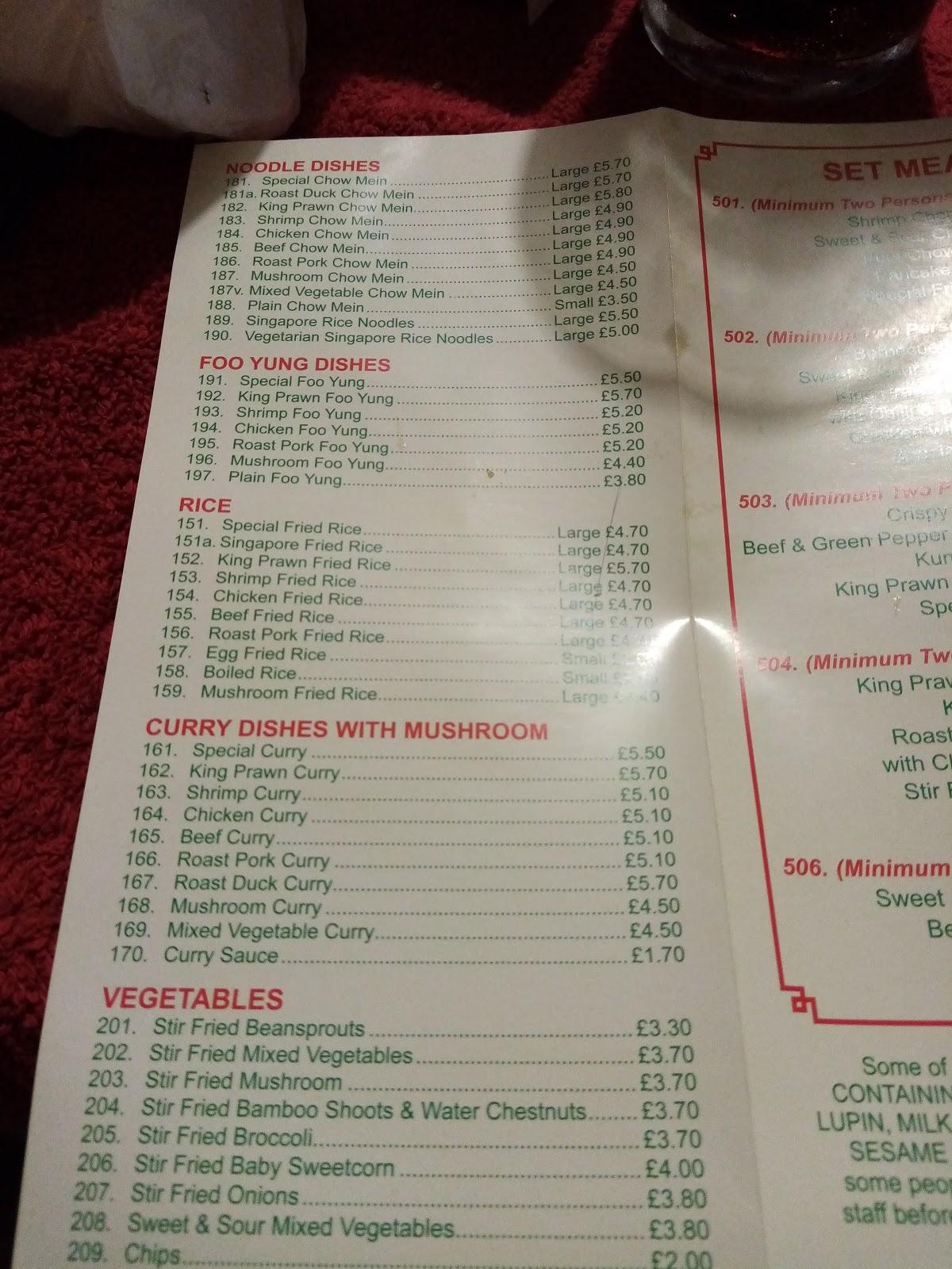 Menu at Jade Orchid Chinese Takeway restaurant, Christchurch