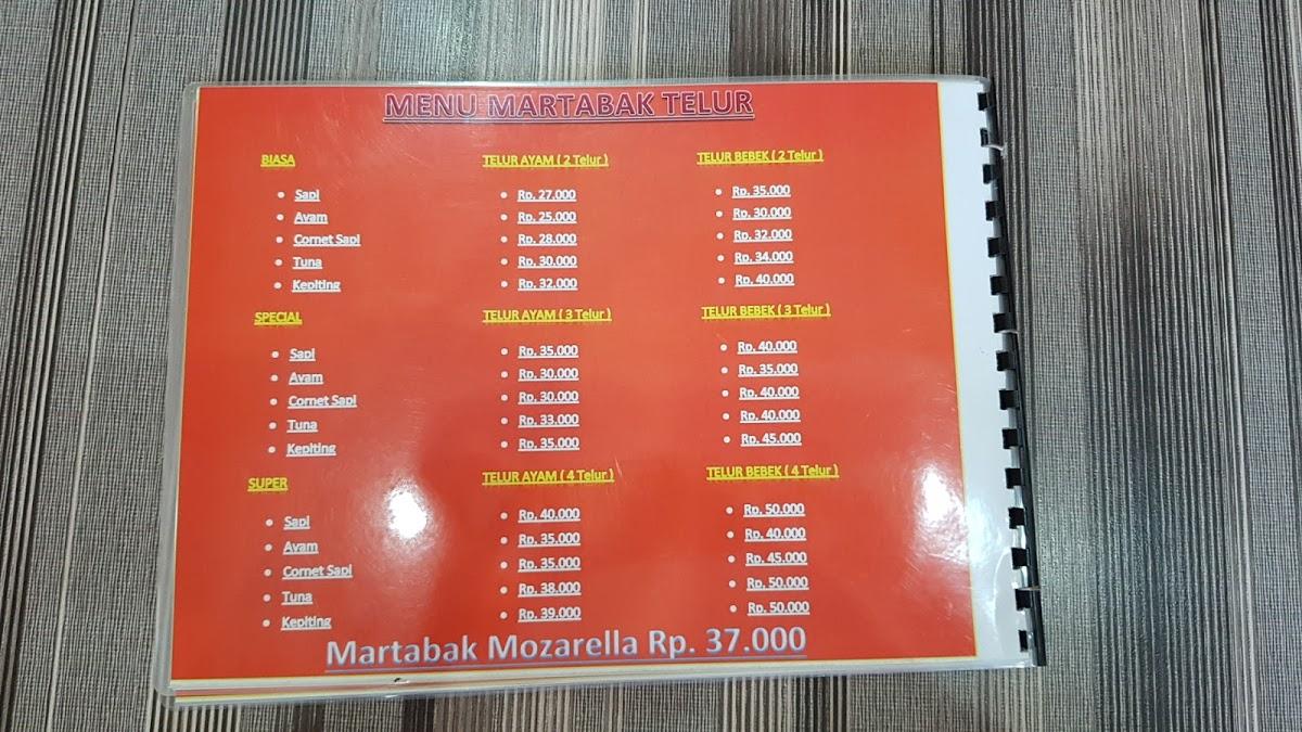 Menu at Martabak Pecenongan 87 restaurant, Cirebon