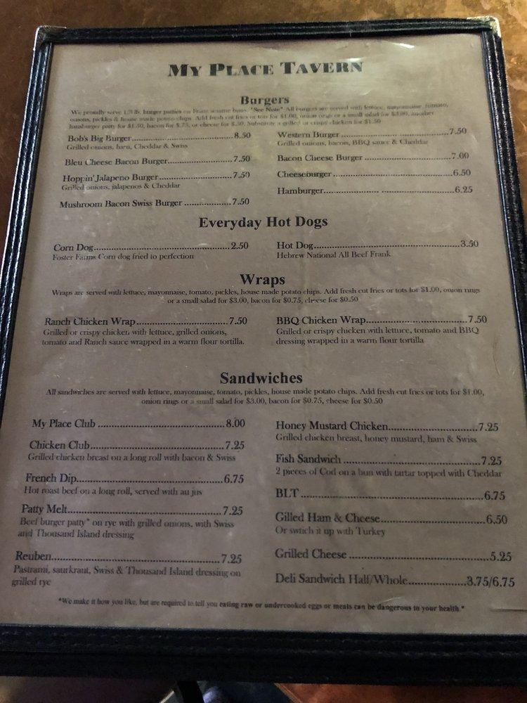 Menu at My Place pub & bar, Forest Grove