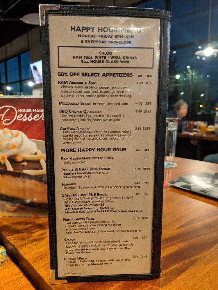Menu at RAM Restaurant & Brewhouse, Lake Stevens