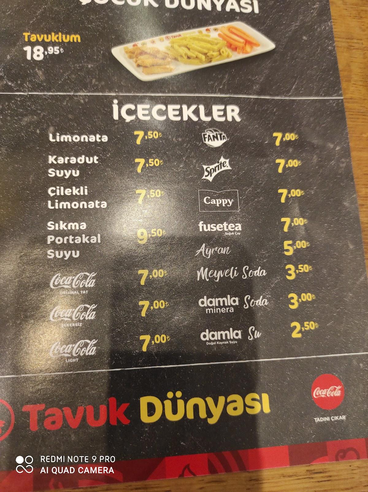 Menu at Tavuk Dünyası, Izmir, Akçay Cd. No:101