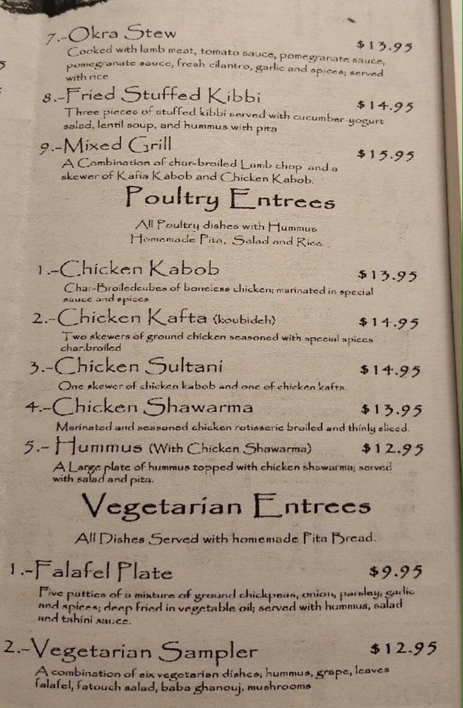 Menu at Cleopatra Grill and Hummus restaurant, Federal Heights