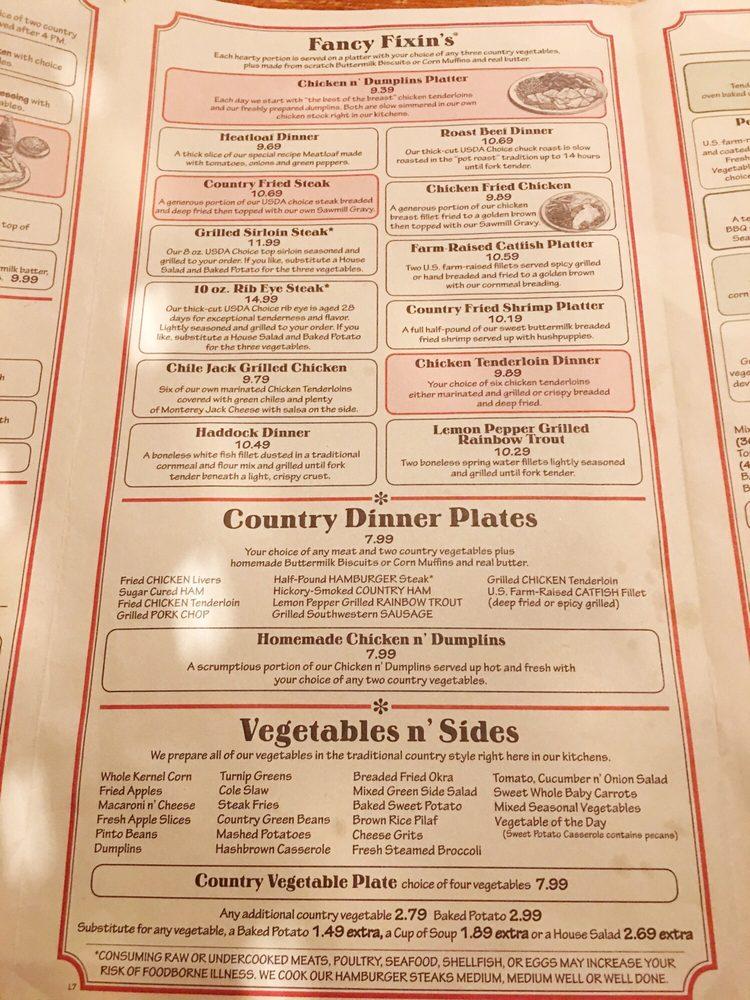 Menu at Cracker Barrel Old Country Store, San Marcos, IH 35 S