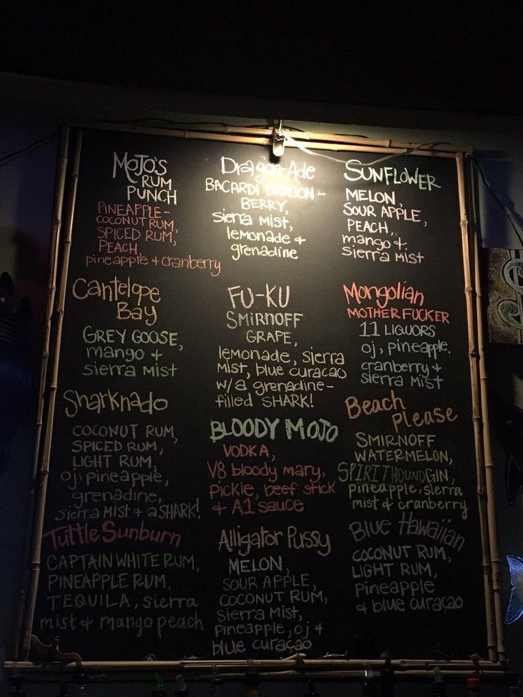 Menu at Mojo's Beach Bar, Manhattan