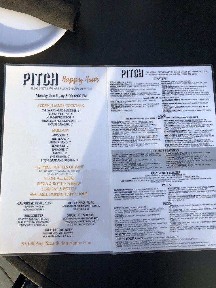 Menu at Pitch Scottsdale - Restaurant and Pizzeria, Scottsdale, E Thomas Rd