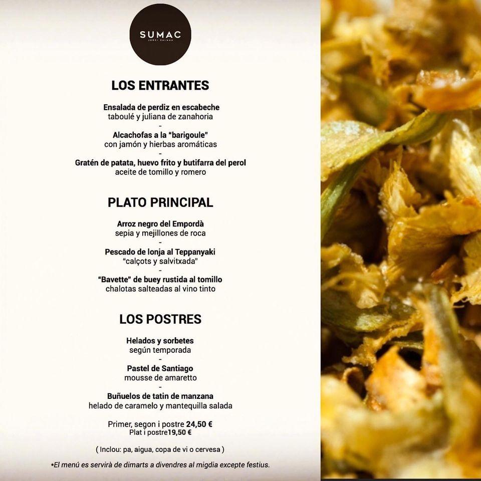 Menu at Restaurant Sumac, Roses