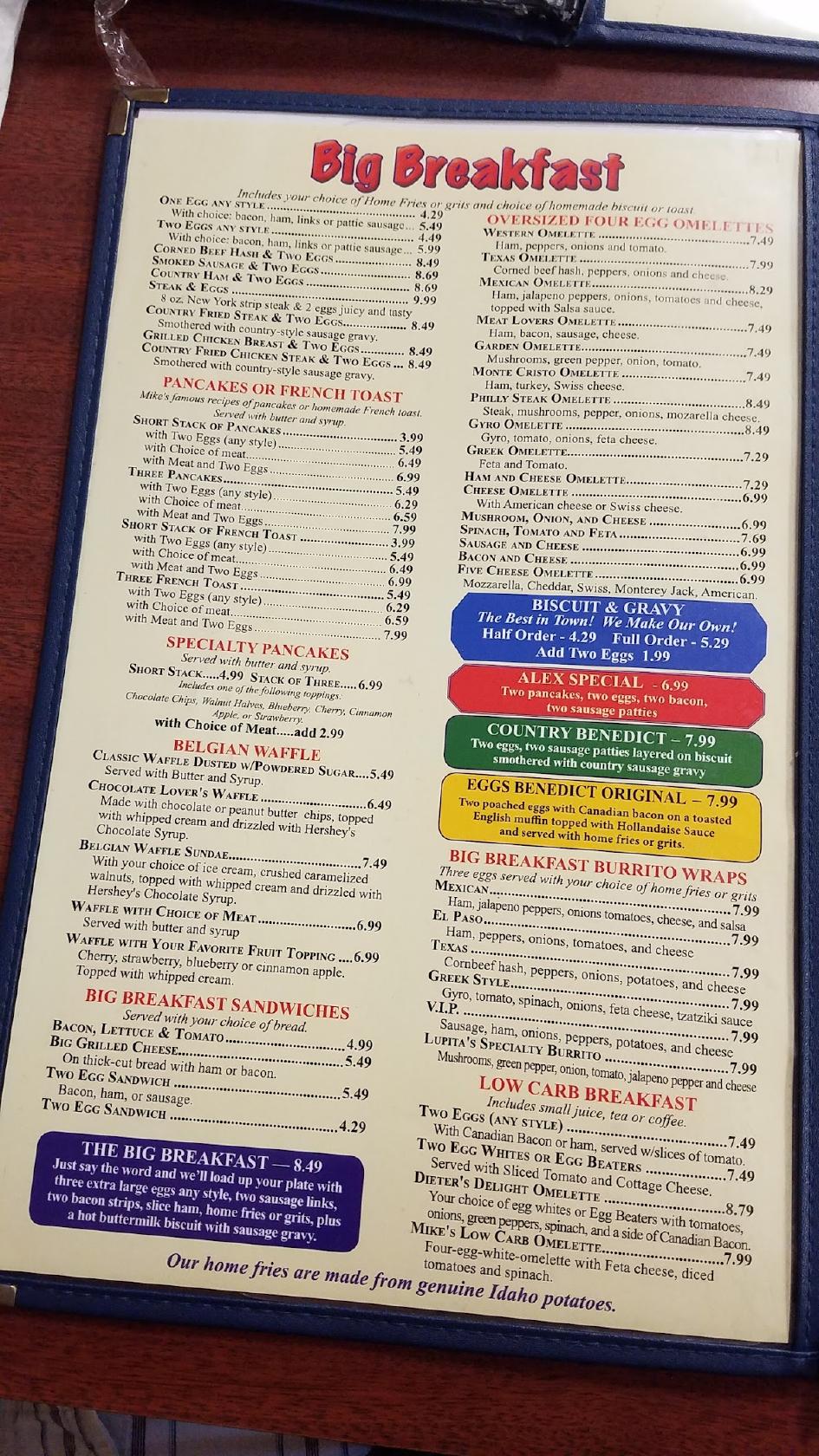 Menu at Southeast Eatery restaurant, Winter Haven