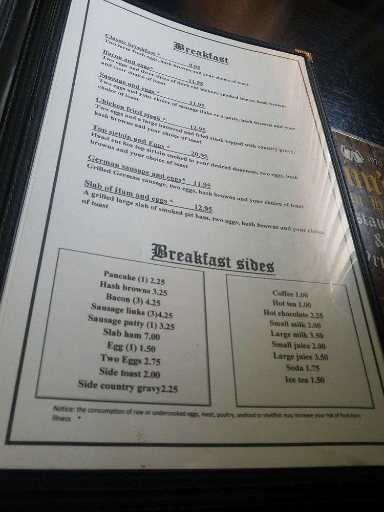Menu at Zim's Sports Bar and Grill, The Dalles