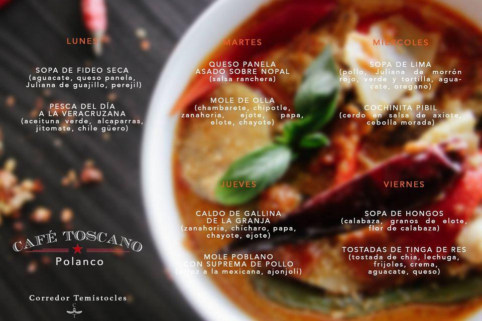 Carta de Café Toscano Polanco, Ciudad López Mateos, Temístocles 26 ...