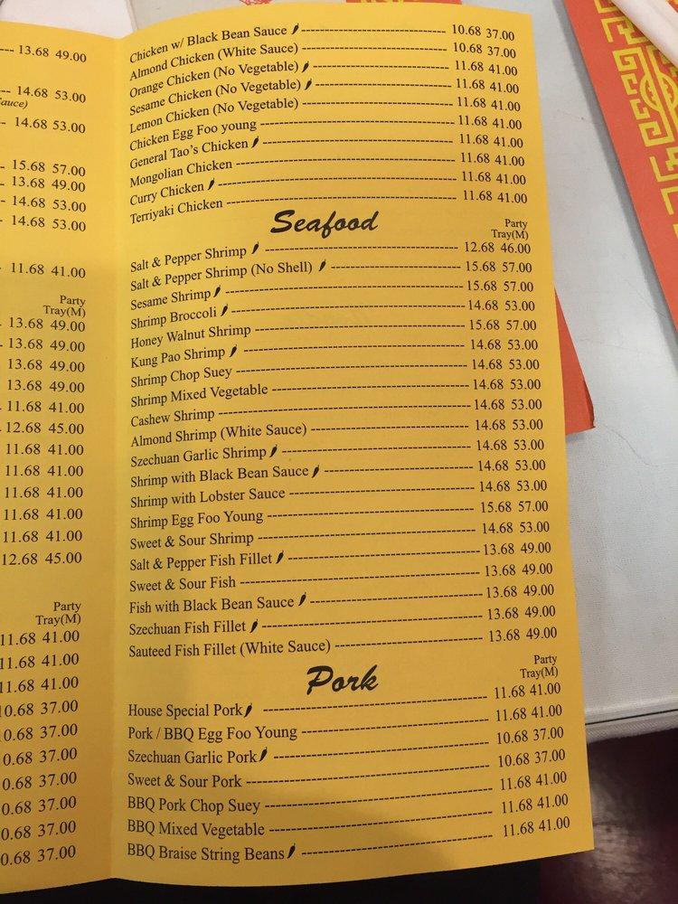 Menu at China 1968 restaurant, El Cajon, 500 Broadway
