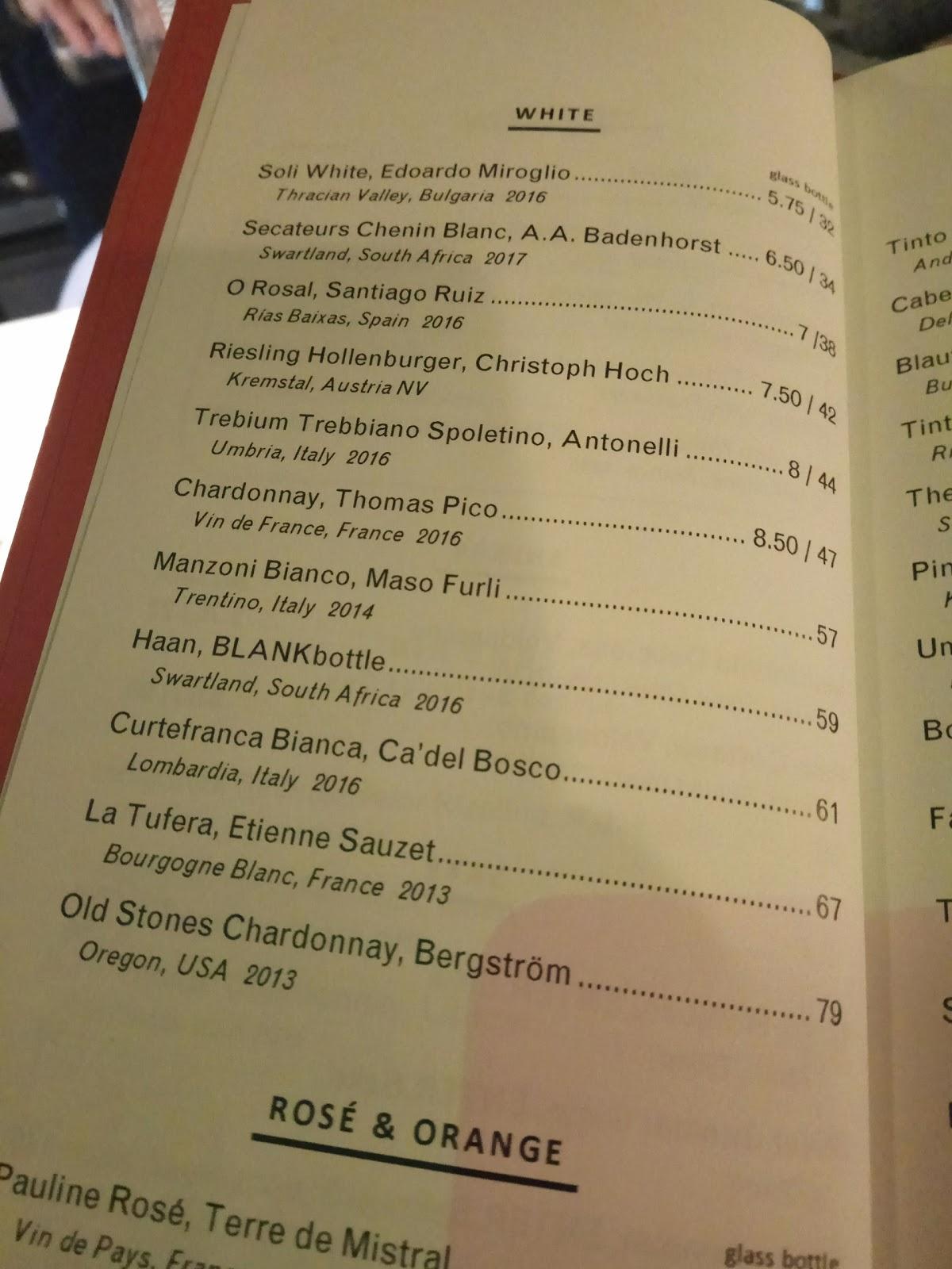 Menu at Evelyn's Table pub & bar, London