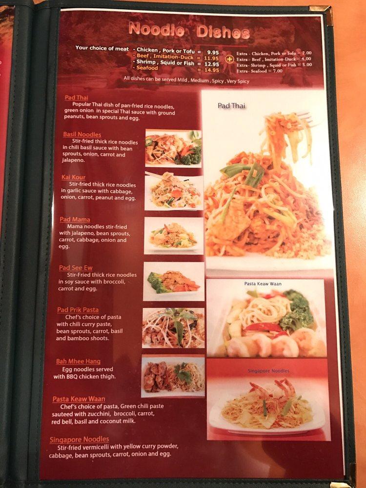 Menu at Ginger Thai Kitchen restaurant, Salinas