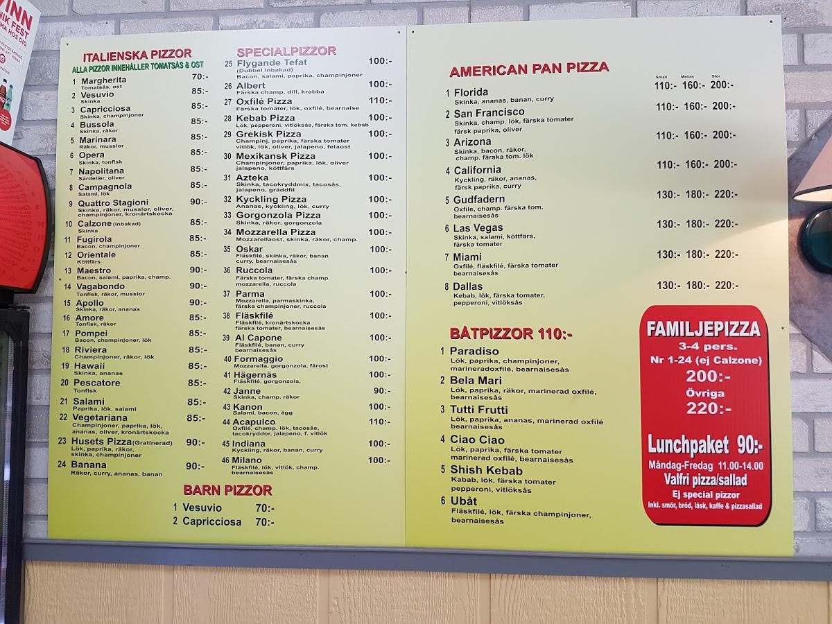Menu at Pizzabutik Edita pizzeria, Täby
