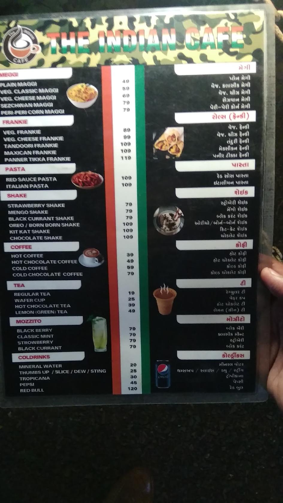 Menu at The Indian Cafe, Bhavnagar
