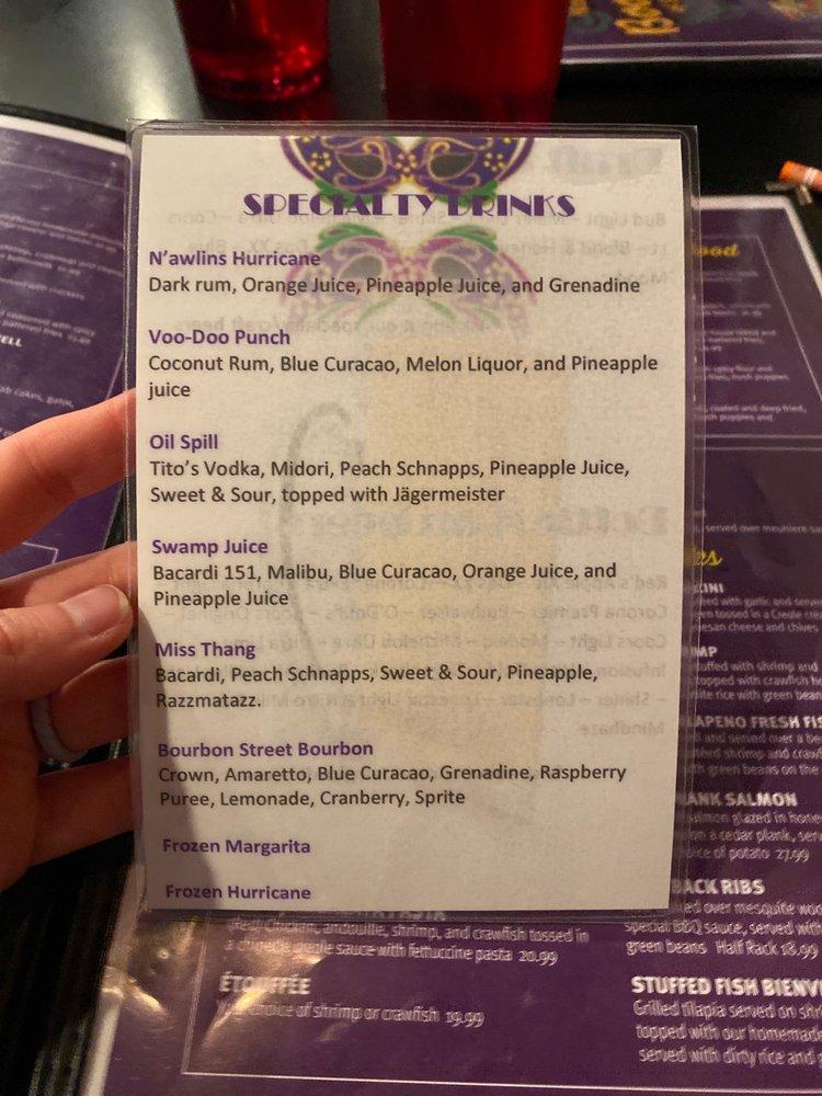 Menu at Boo-Ray's of New Orleans restaurant, Hudson Oaks, 201 Hudson ...