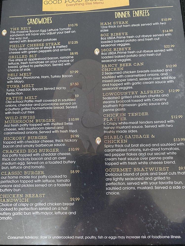 Menu at Cracked Egg Cafe, Canton