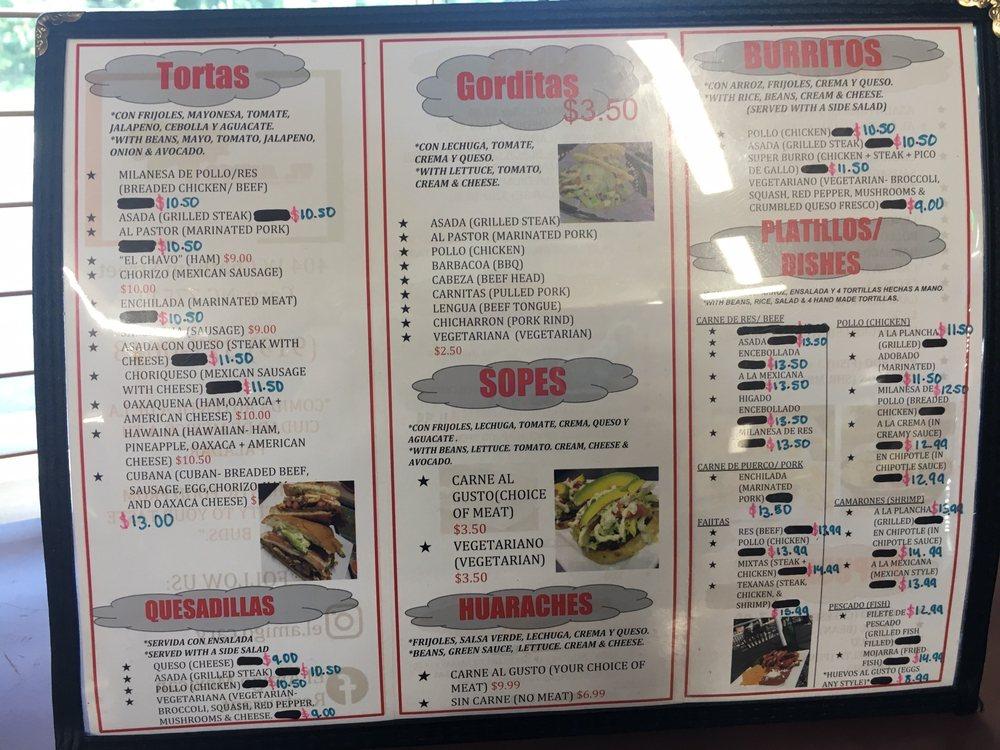 Menu at El Amigo Mexican Restaurant, Cary