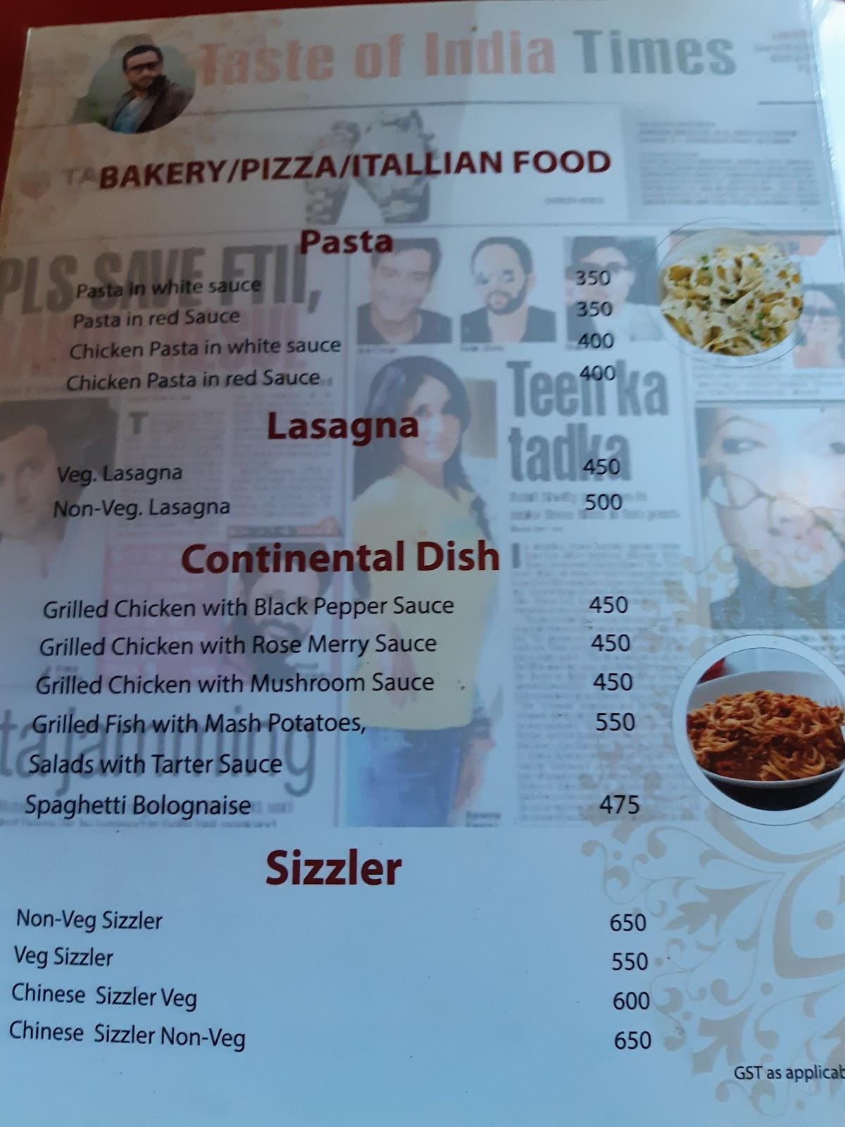 Menu at Taste of India, Manali Indian Restaurant in Manali Best Cafe in ...