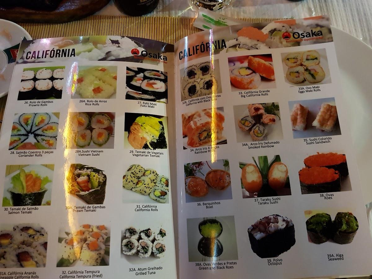 Menu em Restaurante Japonês - OSAKA, Faro