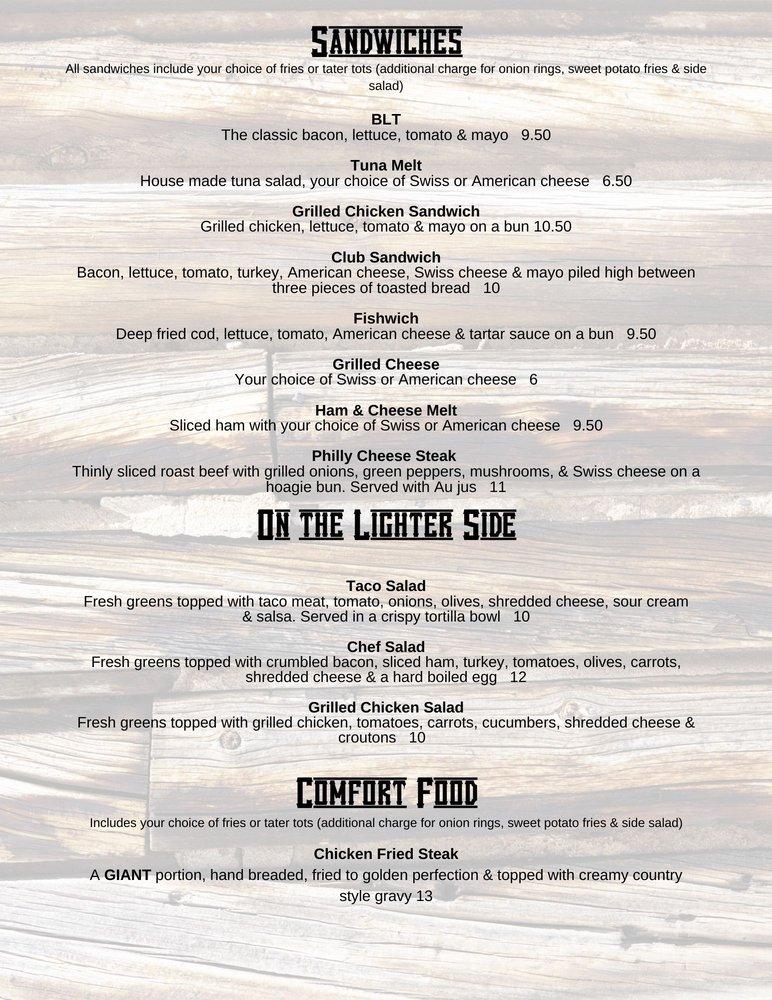 Menu at Timber Lodge Cafe, Saint Maries
