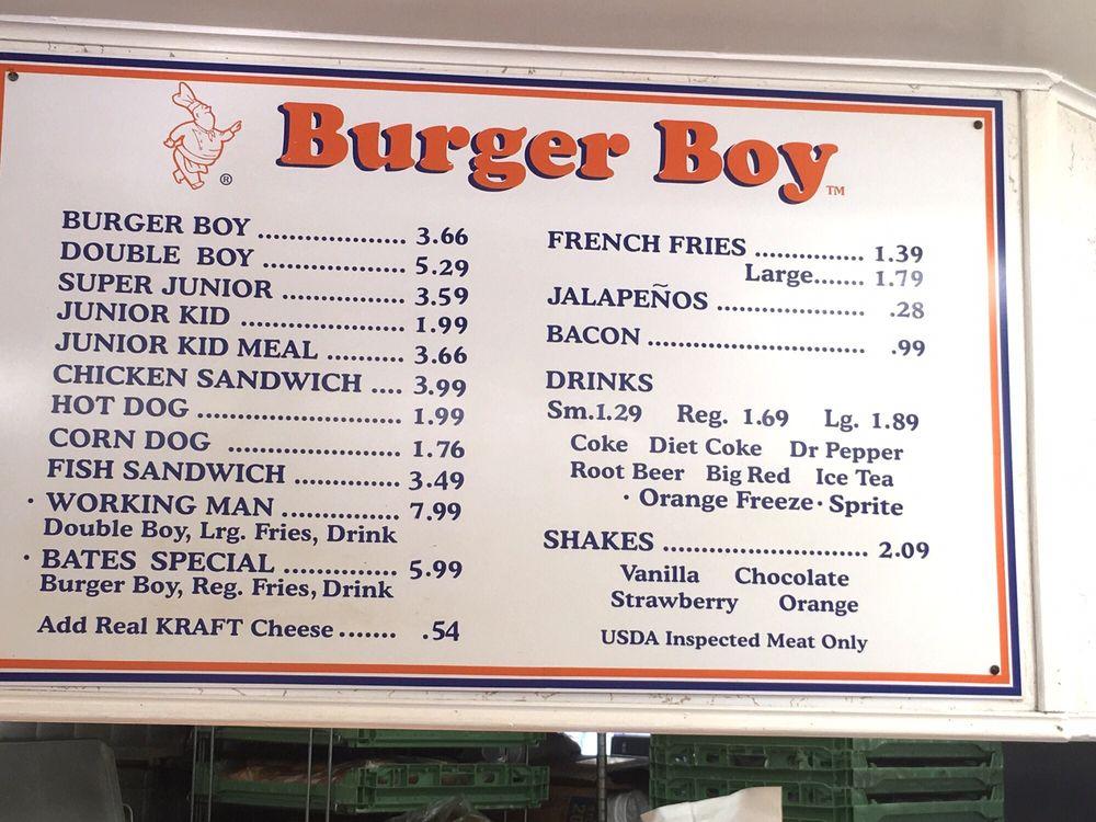 Carta del restaurante Burger Boy, San Antonio, N St Mary's St