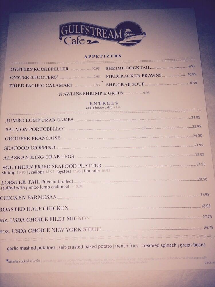 Menu at Gulfstream Cafe, Garden City