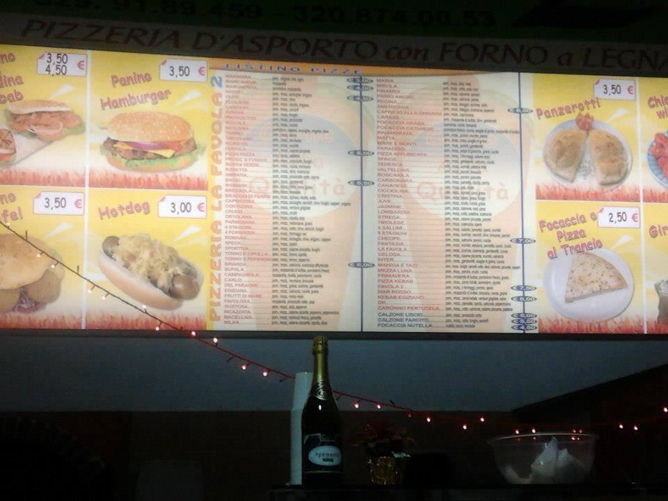 Menu da La Favola 2 ristorante, Caronno Pertusella
