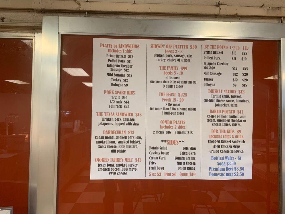Menu at Sullivan Old Town BBQ, Lewisville