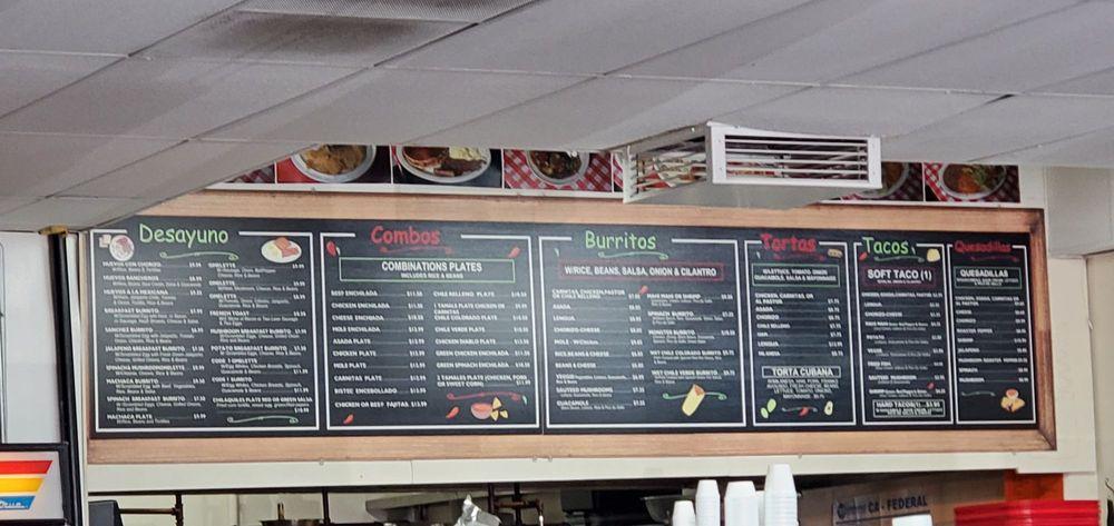 Menu at Tacos Meche restaurant, La Mirada