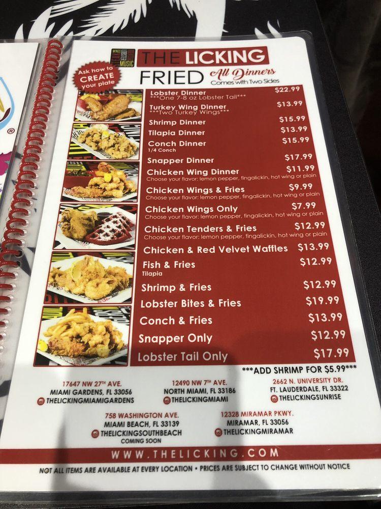 Menu at The Licking restaurant, Miramar, Miramar Pkwy