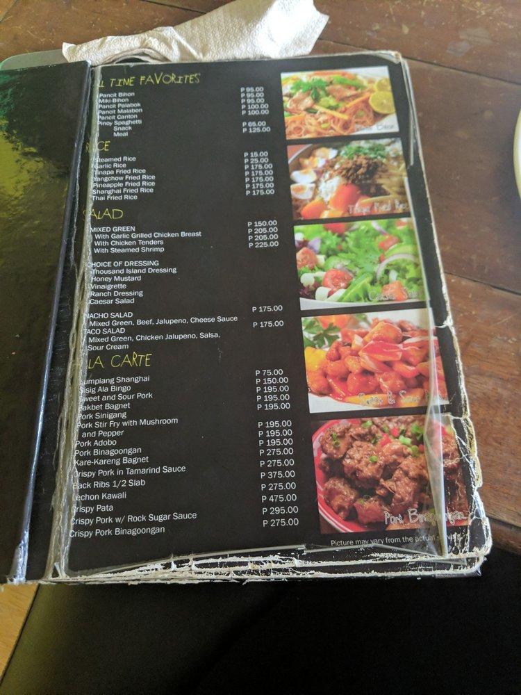 Menu at Bingo's Café cafe, Subic