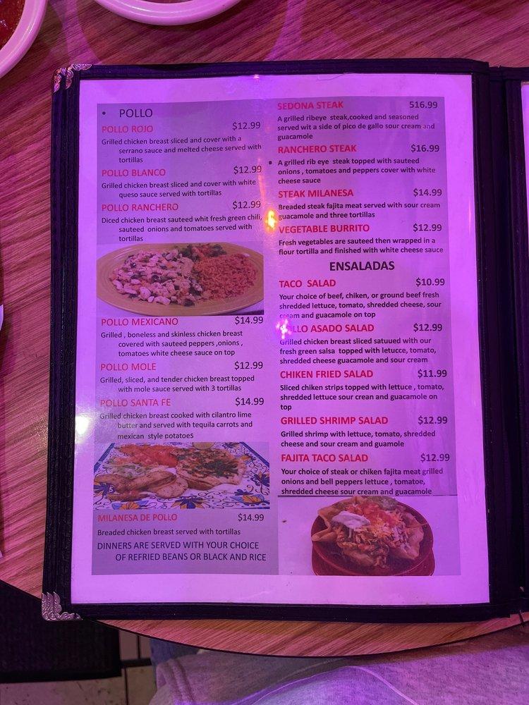 Menu at Salina's Mexican Restaurant, Chesterfield, 20 Clarkson Wilson ...