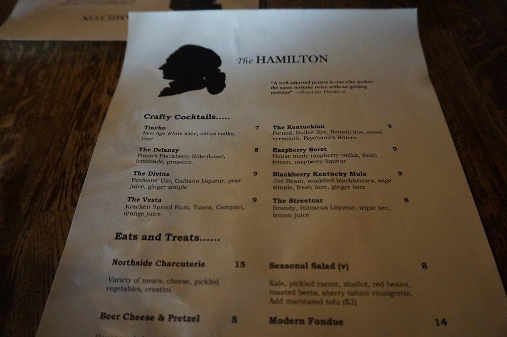 Menu at The Hamilton pub & bar, Cincinnati, Hamilton Ave