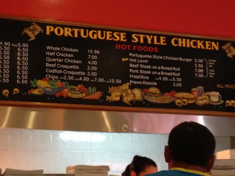 Menu at Frango Petersham fast food, Petersham