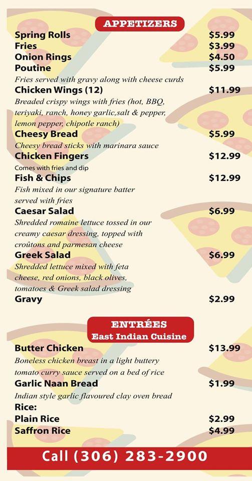 Menu at Great Prairie Pizza & Restaurant, Langham, 320 Park Ave