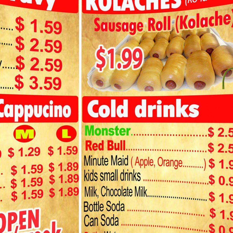 Menu at Love's Donuts of ward restaurant, Ward