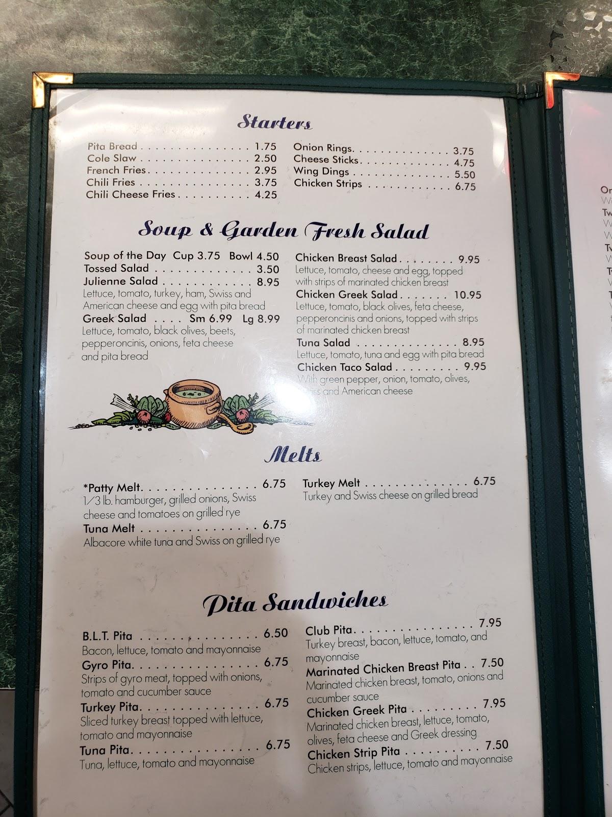 Menu at Old Village Cafe, Clarkston