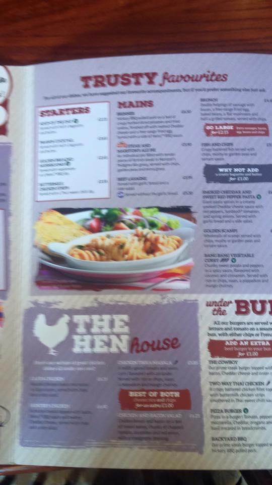 Menu at The Lounge pub & bar, Shrewsbury