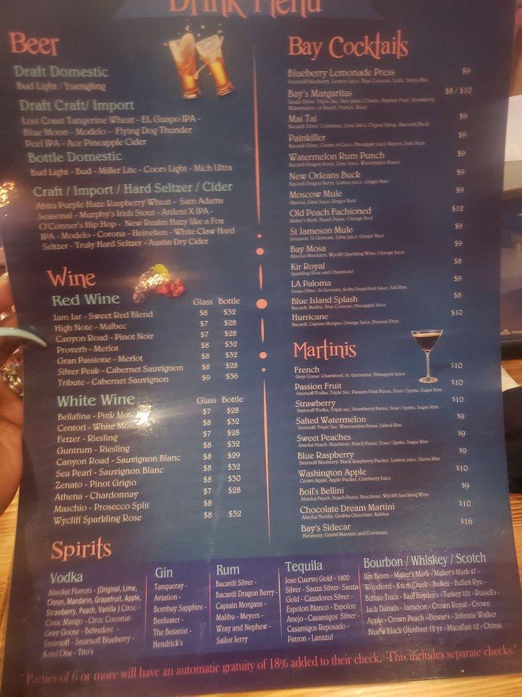 Menu at Boil Bay Seafood City restaurant, Norfolk