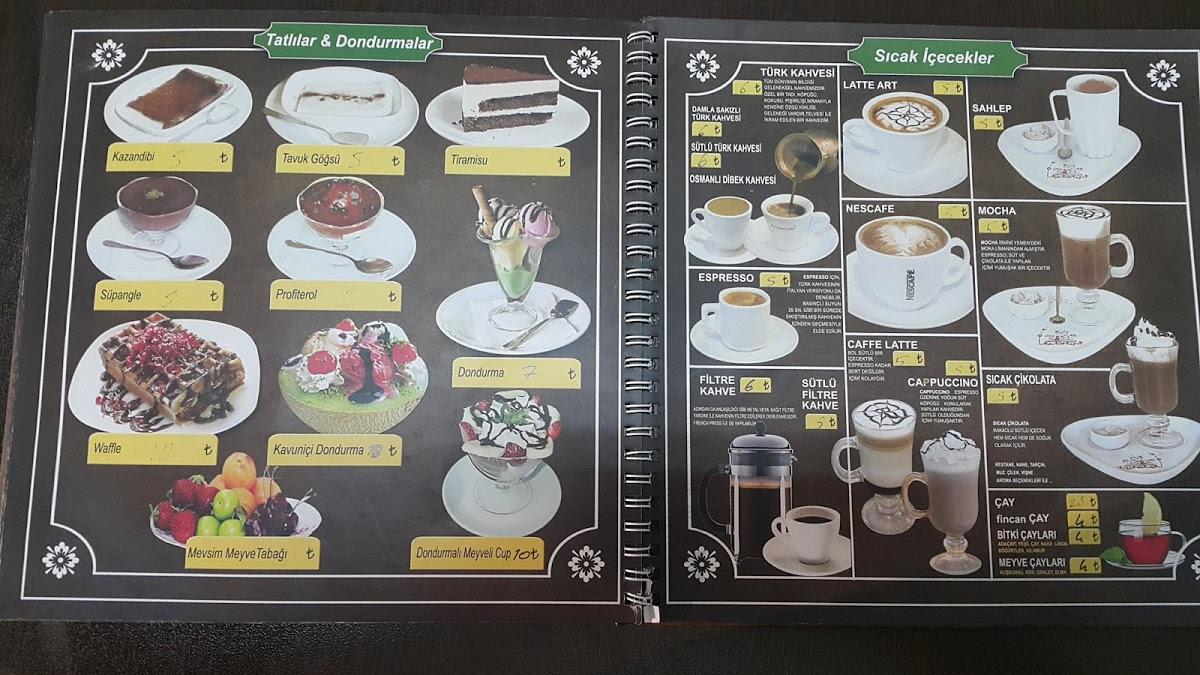 Menu at Eyvan Kafe, Bursa