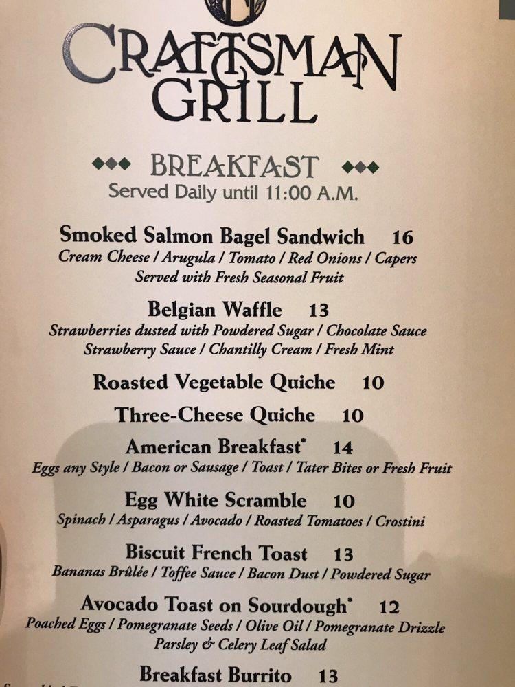 Menu at Craftsman Bar, Anaheim