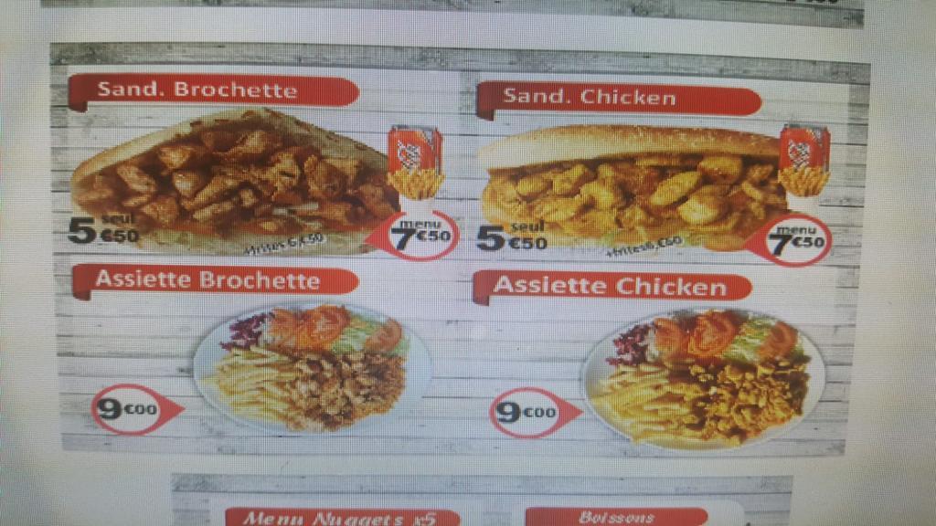 Menu au Kebab efes restaurant, Hénin-Beaumont