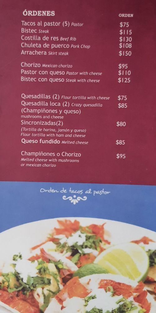 Carta del restaurante Los Tarascos-La Luna, Cancún, Avenida La Luna Mz ...