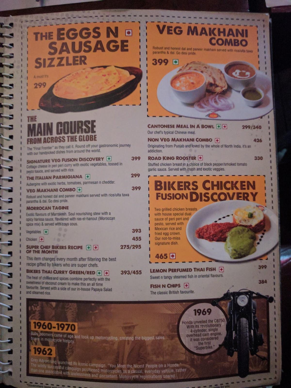 Menu at The Biker's Cafe - (Classic ), Gurugram