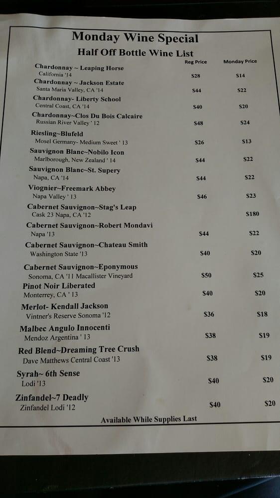 Menu at The Heights Restaurant & Bar, Upland, N Campus Ave