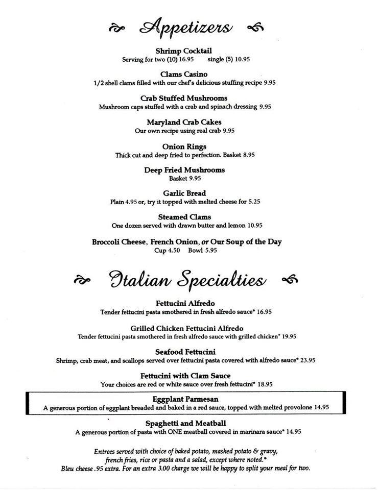Menu at Belle-View East pub & bar, Falconer