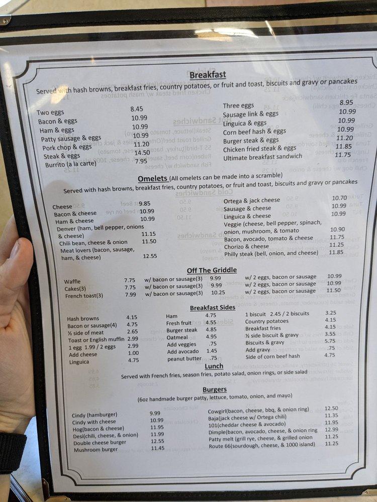 Menu at Dimples Diner restaurant, Visalia